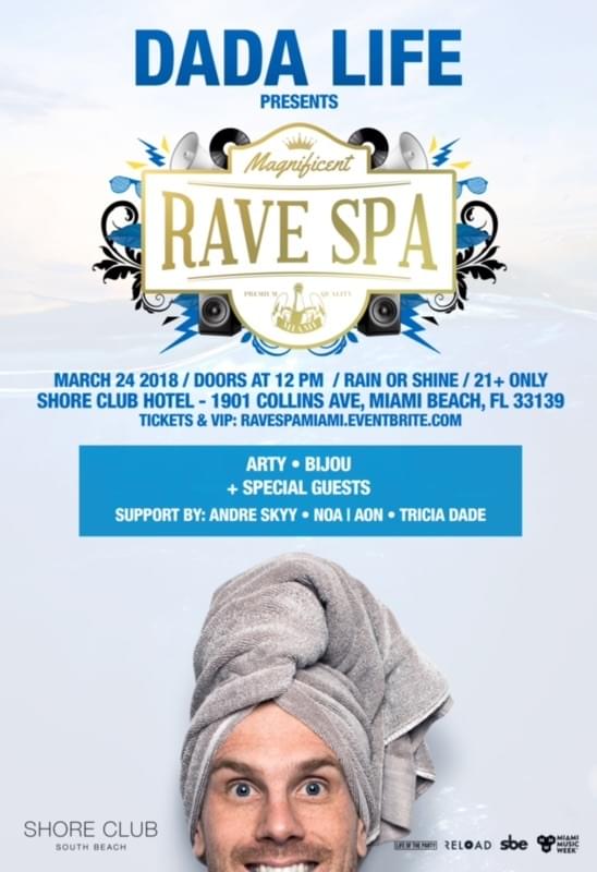 DADA LIFE: RAVE SPA Tickets at Shore Club in Miami Beach by Shore Club ...
